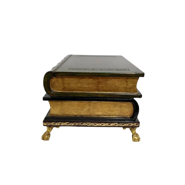 1990s Maitland Smith Embossed Leather Book Stack Box With Gold Claw ...