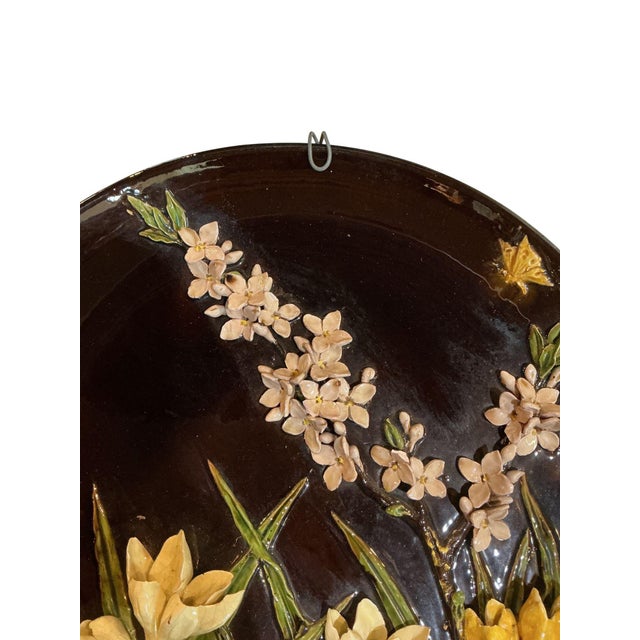 Antique Danish Barbotine Plate | Chairish