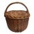 Late 20th Century Vintage French Natural Wicker Woven Basket | Chairish