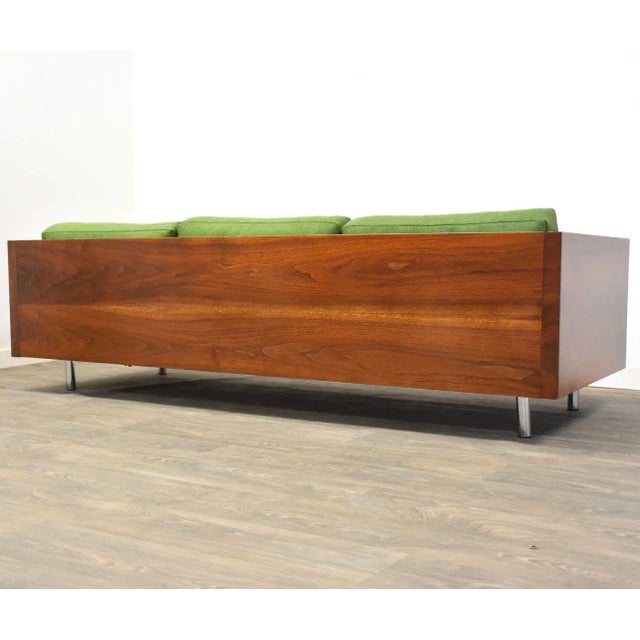 Milo Baughman Style Walnut and Chrome Style | Chairish