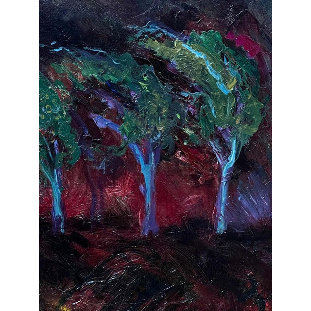 "Trees in a Raging Wildfire" Expressionist Landscape Oil Painting by ...
