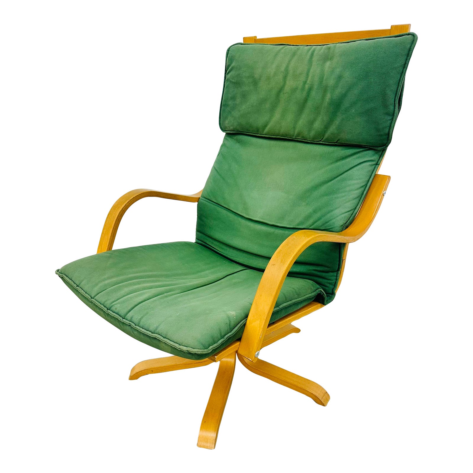 Vintage Ikea Swedish Poäng Bentwood Swivel Lounge Chair | Chairish