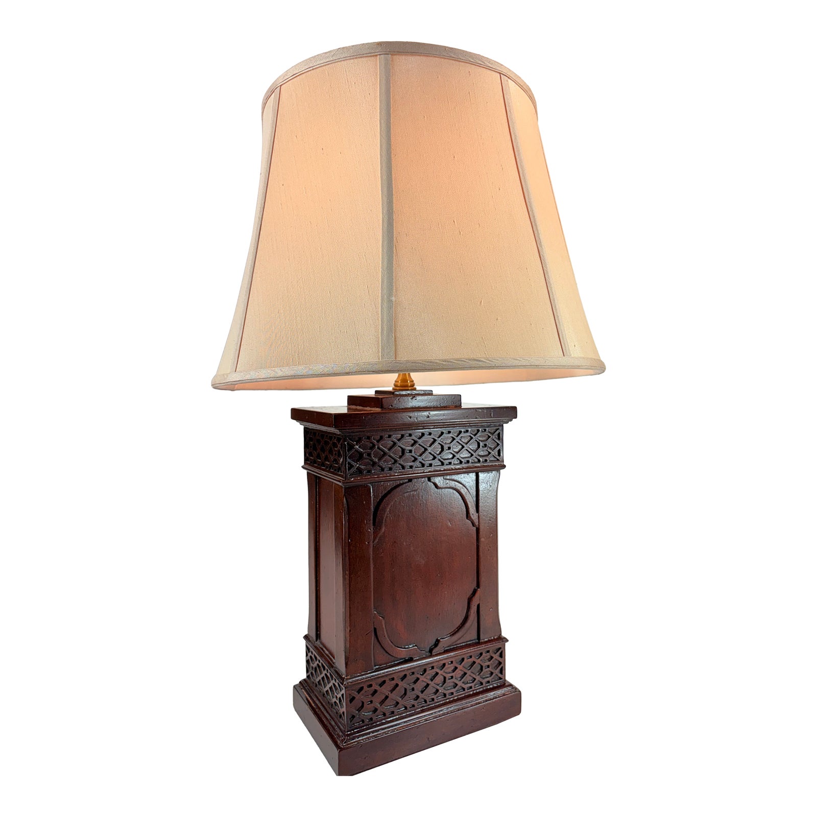 Vintage Wildwood Lamp Co., Chinese Chippendale Style Fretwork Wooden ...