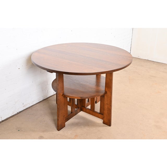 Limbert Style Antique Mission Oak Arts & Crafts Two-Tier Center Table ...
