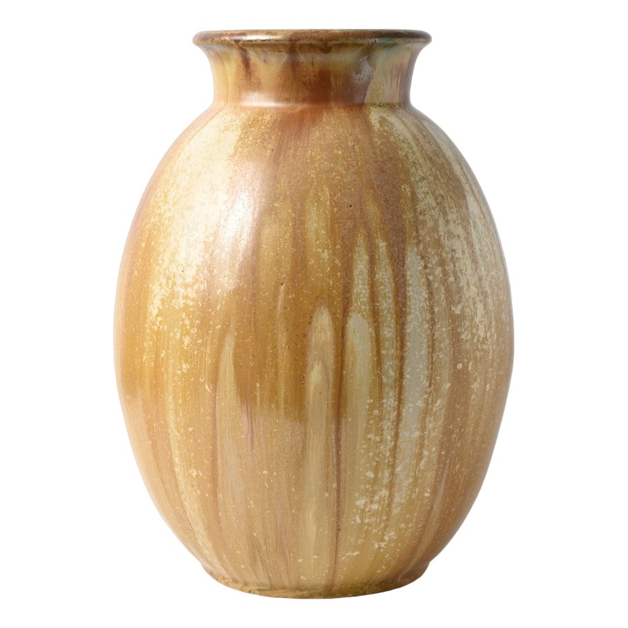 Brown Drip Glaze Stoneware Vase by Roger Guerin for Gerard Muller ...