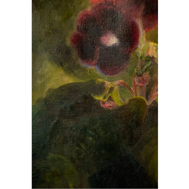 Late 20th Century Marian Ragsdale Original O/C African Violets, Framed ...