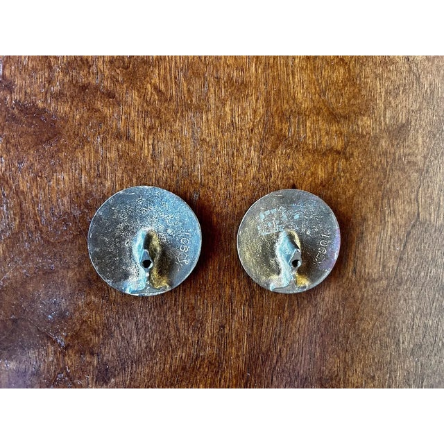 Vintage 1 3/4" Round European Brass Angled Drawer Pulls - a Pair | Chairish