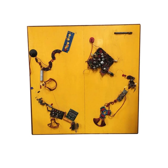1980s Abstract "Radio Tronics" Artography Large Mixed Media Sculpture ...