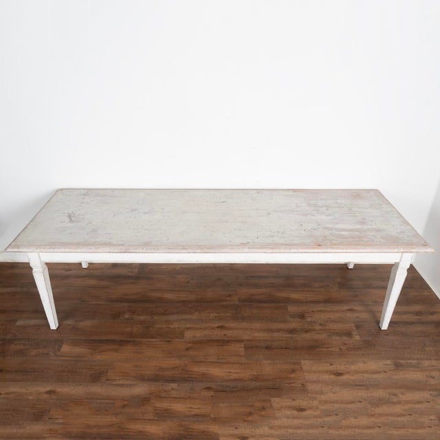 Antique Long White Painted Dining Table Library Console From Sweden ...