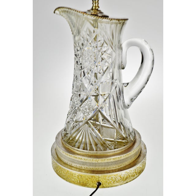 Victorian Style Cut Glass Pitcher Table Lamp | Chairish