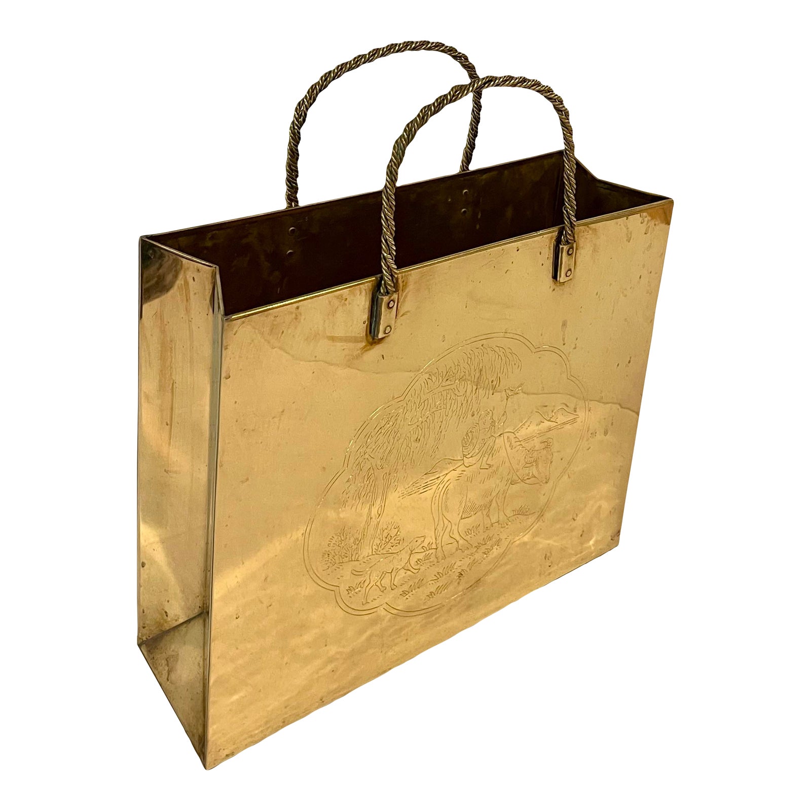 Mid 20th Century Mid Century Chinoiserie Brass Shopping Bag Magazine ...