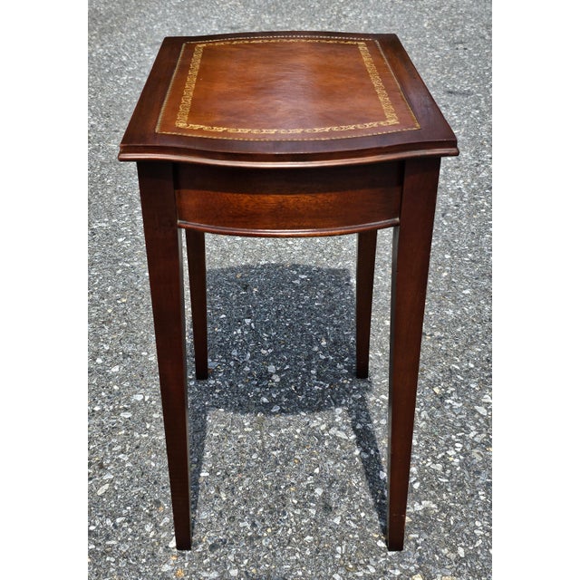 Columbia Manufacturing Inlay Genuine Mahogany and Tooled Leather Candle ...