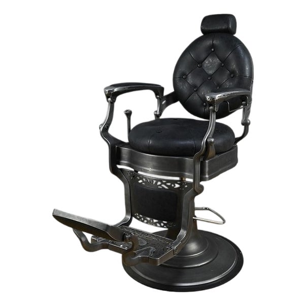 Vintage Barber Chair in Metal | Chairish