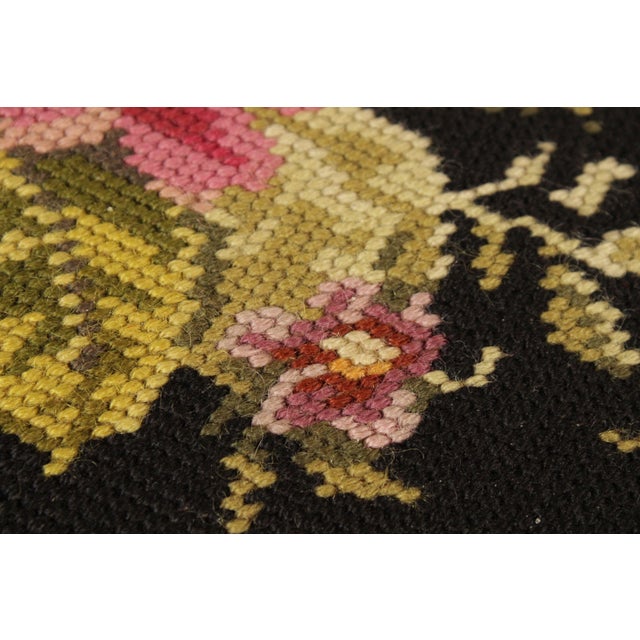Antique Victorian Floral Needlepoint Foot Stool | Chairish