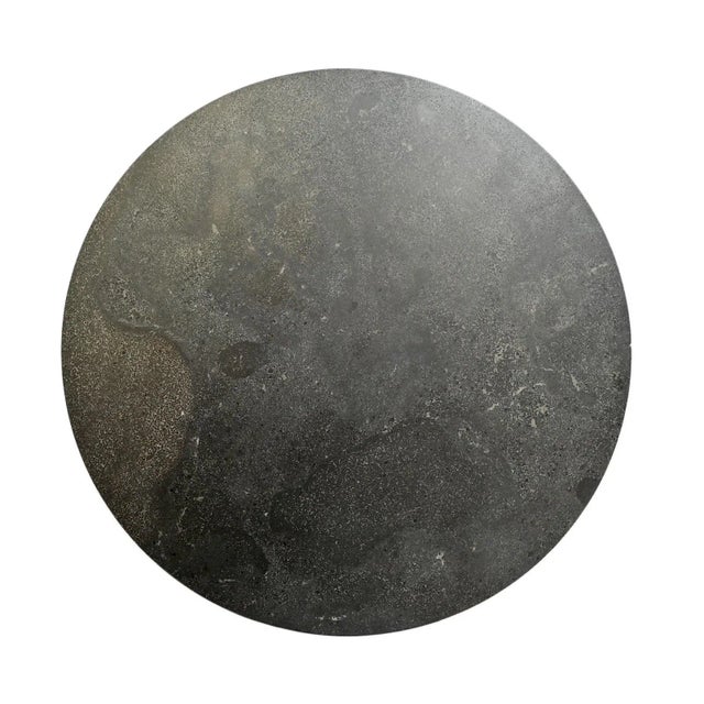 Salvaged Oak & Stone Cone Side Table | Chairish