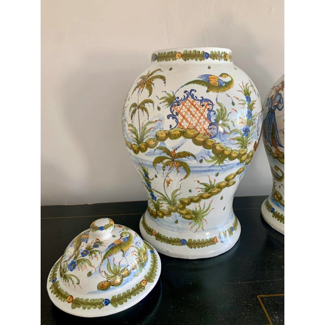 Pair of Late 20th Century Lidded Temple Jars | Chairish