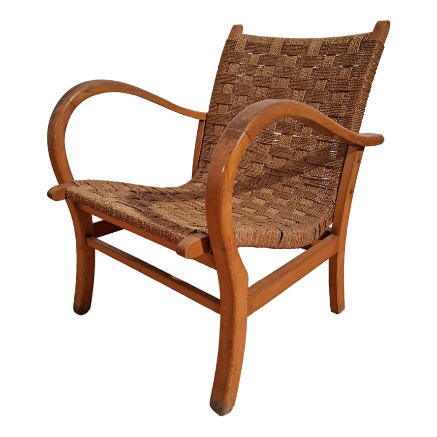 German Bauhaus Beech and Paper Cord Chair by Erich Dieckmann, 1925 ...
