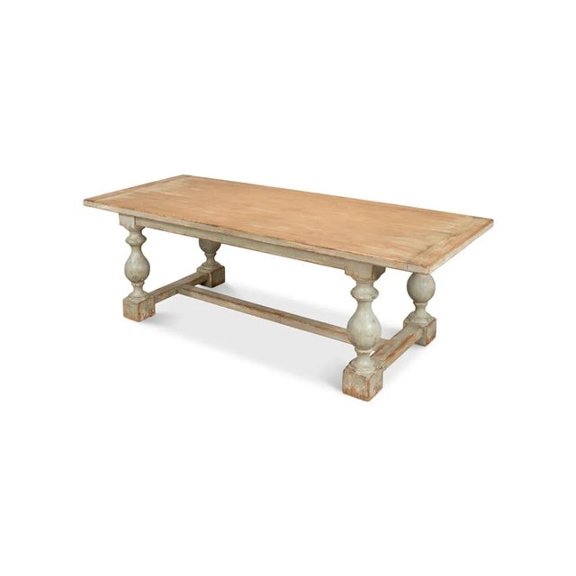 Country Antique Sage Dining Table | Chairish
