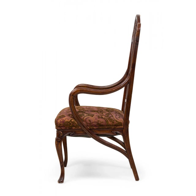 Eugene Gaillard Art Nouveau French Mahogany Upholstered Armchair | Chairish