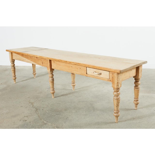Country English Provincial Pine Farmhouse Dining Table or Console ...