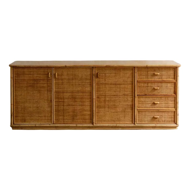 Vintage Bamboo and Rattan Sideboard, 1970s | Chairish