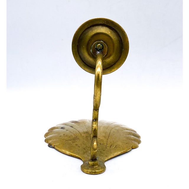 Vintage Shell Shaped Brass Wall Candle Sconce | Chairish