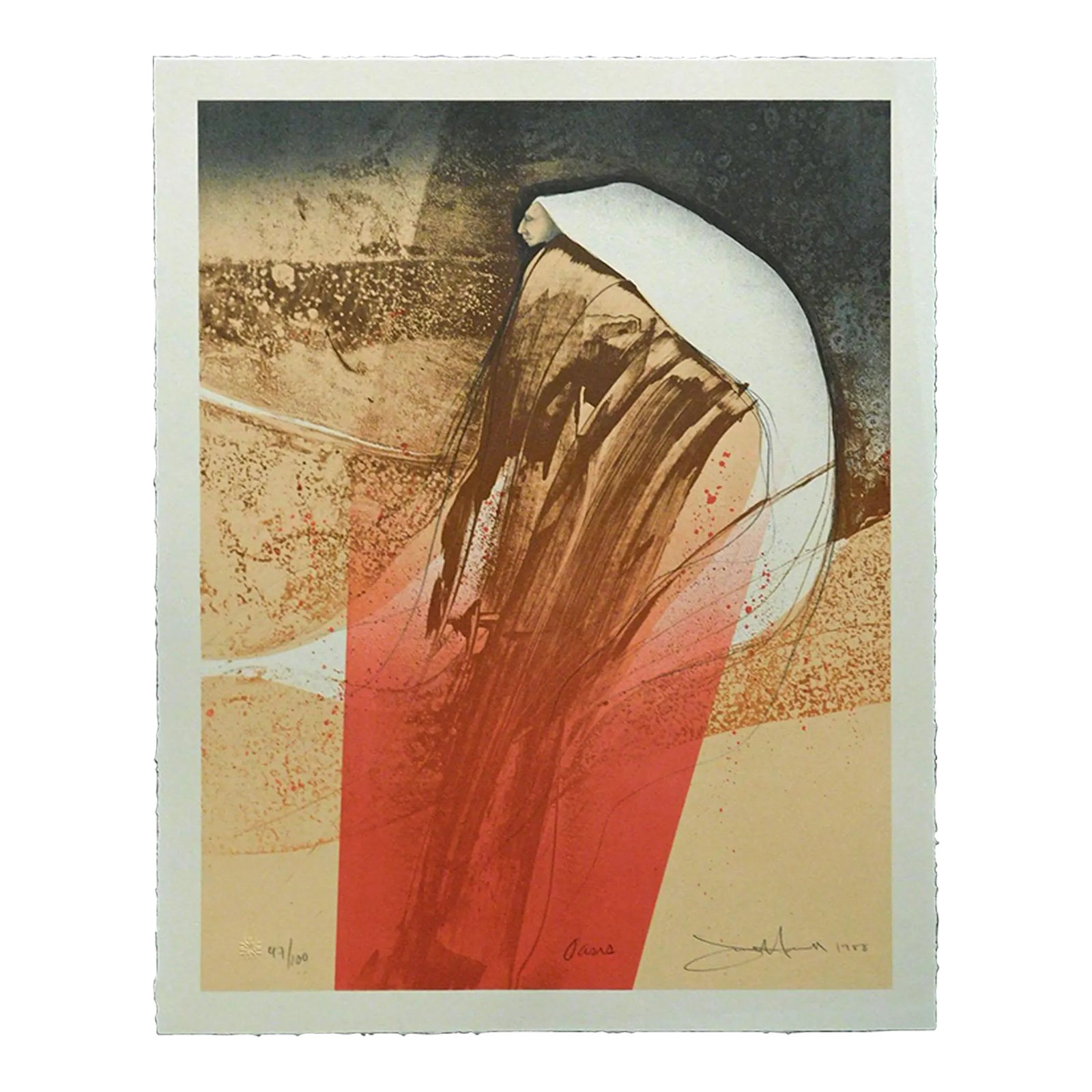 Frank Howell Oasis 1988 Original Art Lithograph Hand Signed and ...