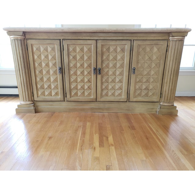 Drexel Heritage Corbel Collection Credenza With Stone Top Chairish