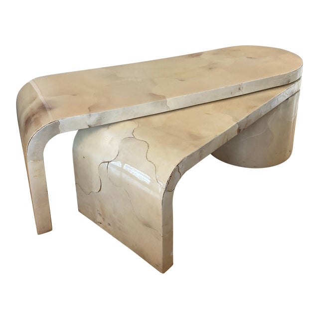 1970s Waterfall Style Folding Swivel Goatskin Mosaic Coffee Table ...