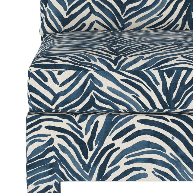 Armless Chair, Washed Zebra Blue | Chairish