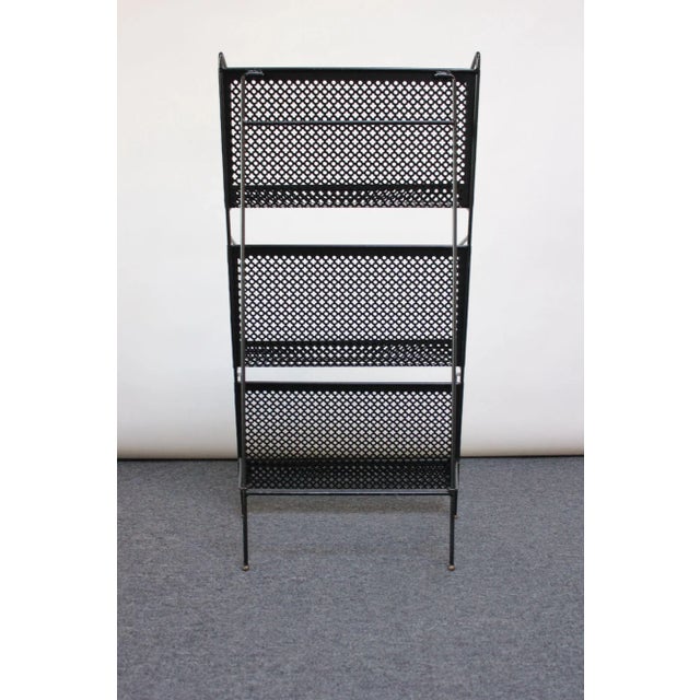 Large Mid-Century Modern Free-Standing Collapsable Metal Magazine Rack ...