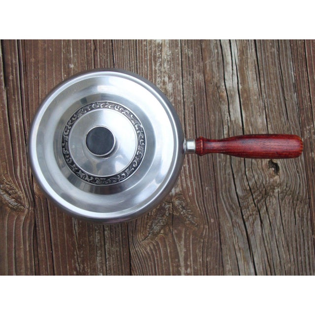Vintage Greek Key Stainless Steel Pot | Chairish