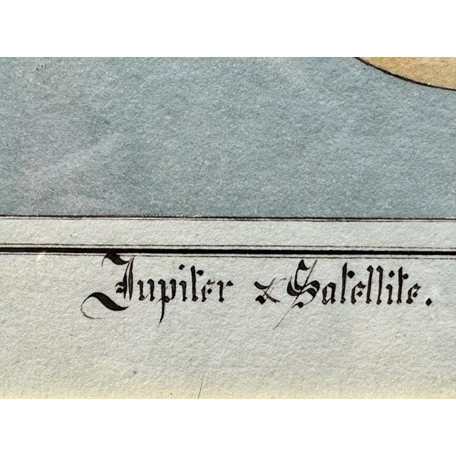 Antique Colored Pen and Ink Drawing of Jupiter and Its Satellite | Chairish