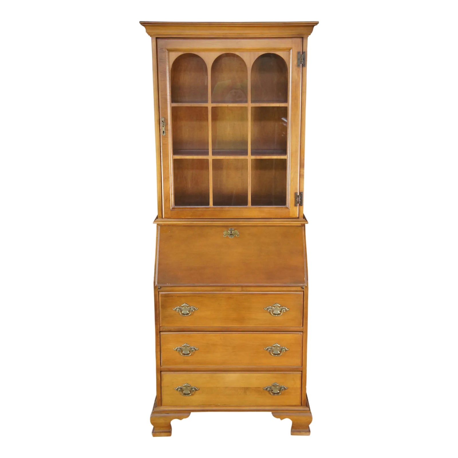 1980s Jasper Early American Colonial Style Petite Maple Secretary Desk ...