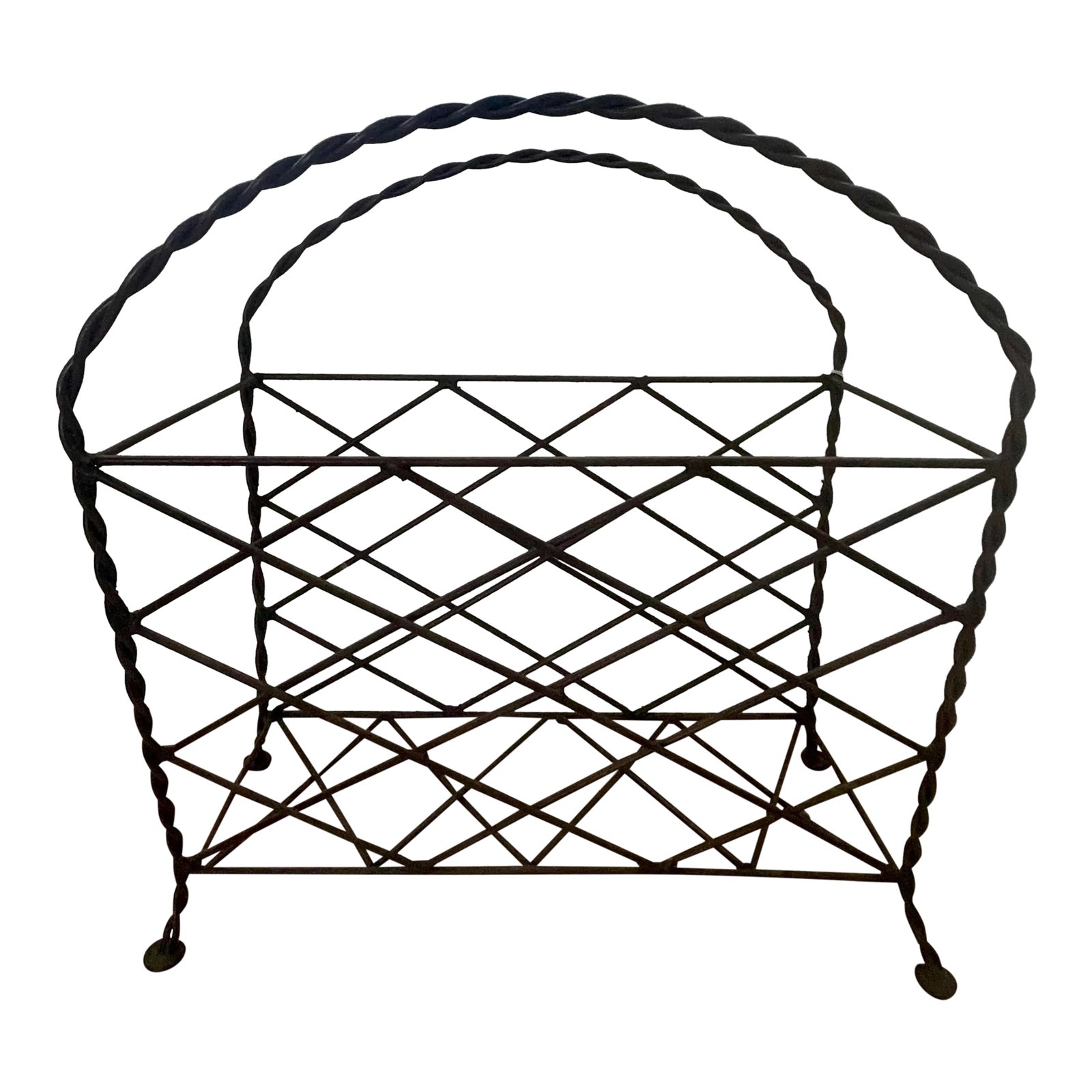 Late 20th Century Vintage French Style Wrought Iron Magazine Rack ...
