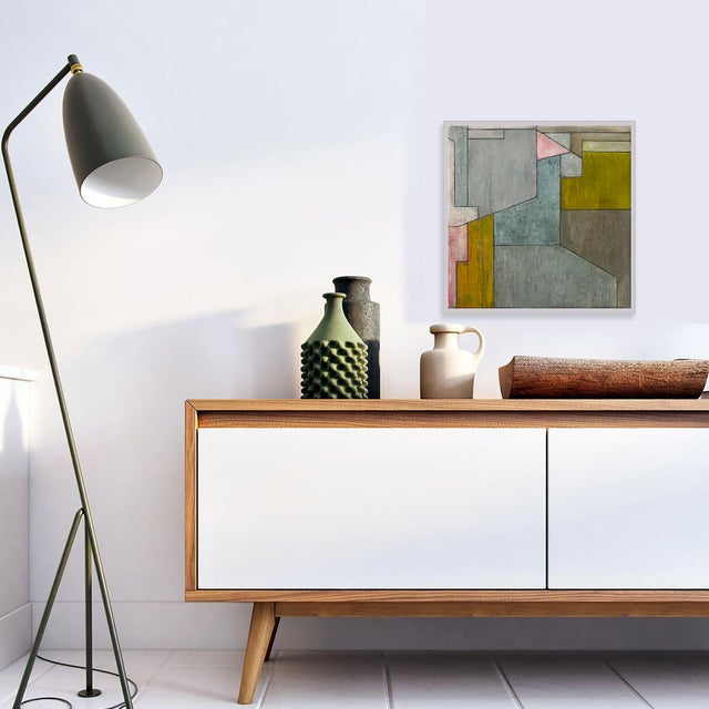 Contemporary Geometric Abstract Small Square Oil Painting Multicolor by ...