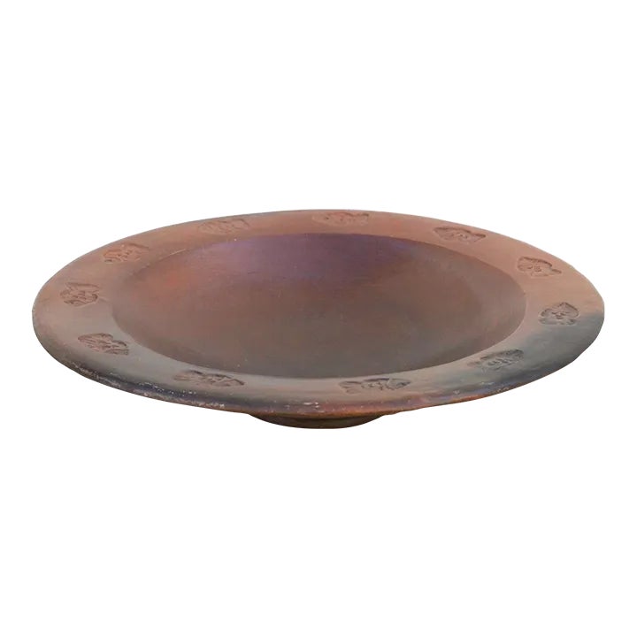Vintage Burnished Clay Platter | Chairish