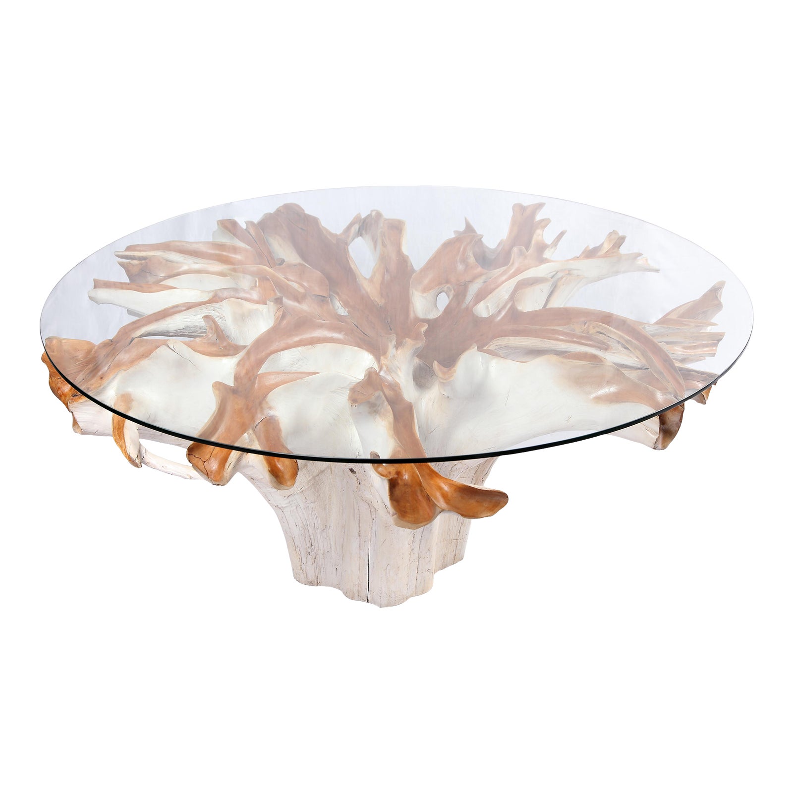 Round Teak Root Dining Table 3 | Chairish