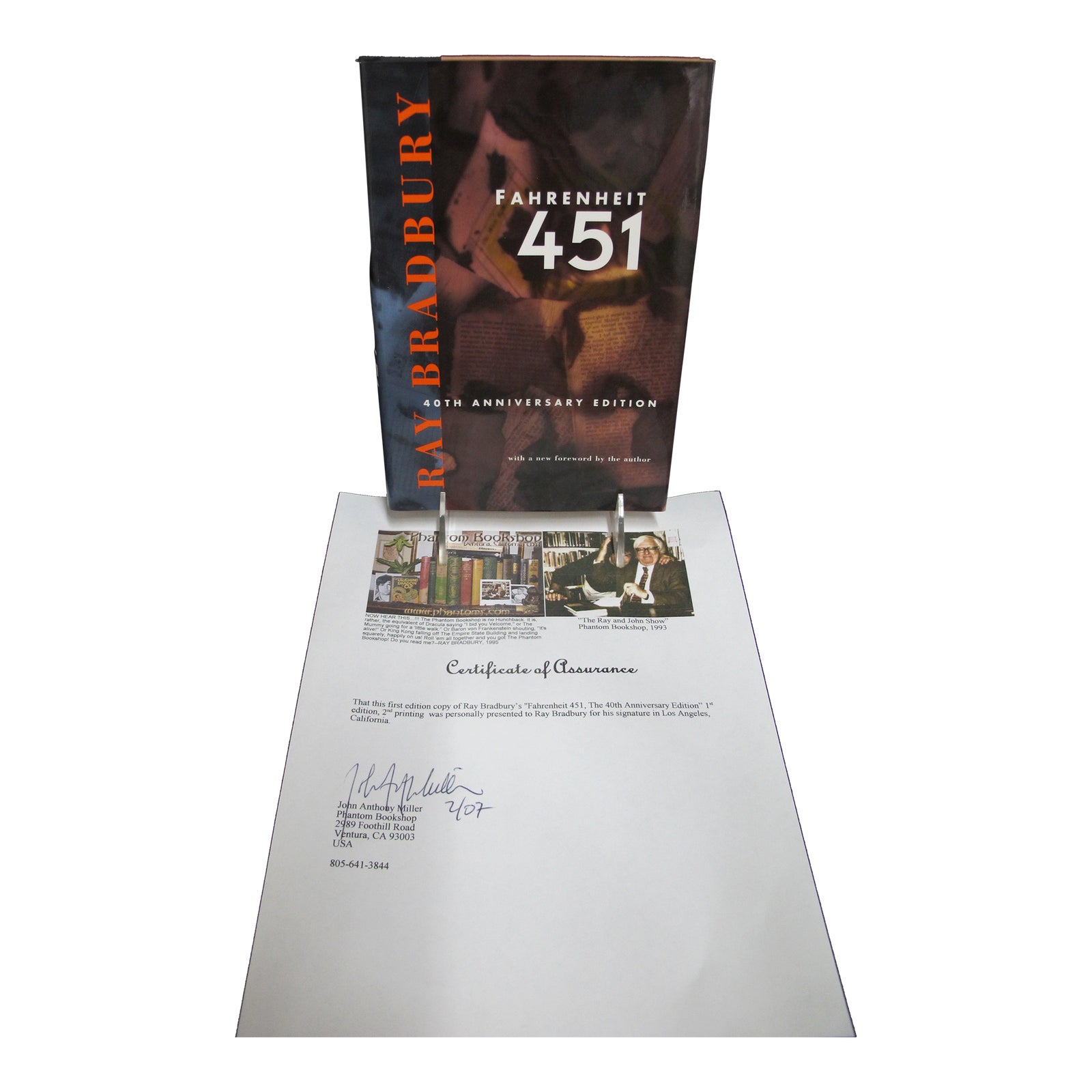 Ray Bradbury Signed 1993 40th Anniversary Edition Fahrenheit 451 Book ...