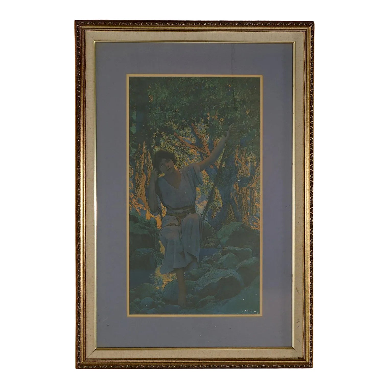 Early 20th Century Large Maxfield Parrish "Dream Light" Art Deco Edison ...