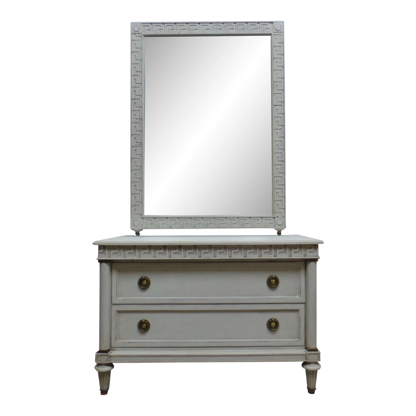 Greek Key Mirror / Chest of Drawers | Chairish