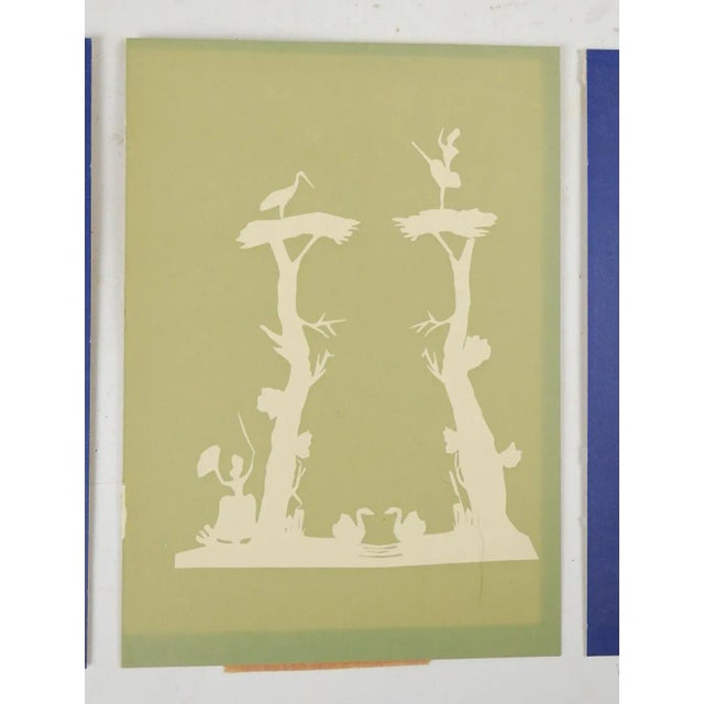 Hans Christian Andersen Silhouette Papercutting Blue Green Postcards ...