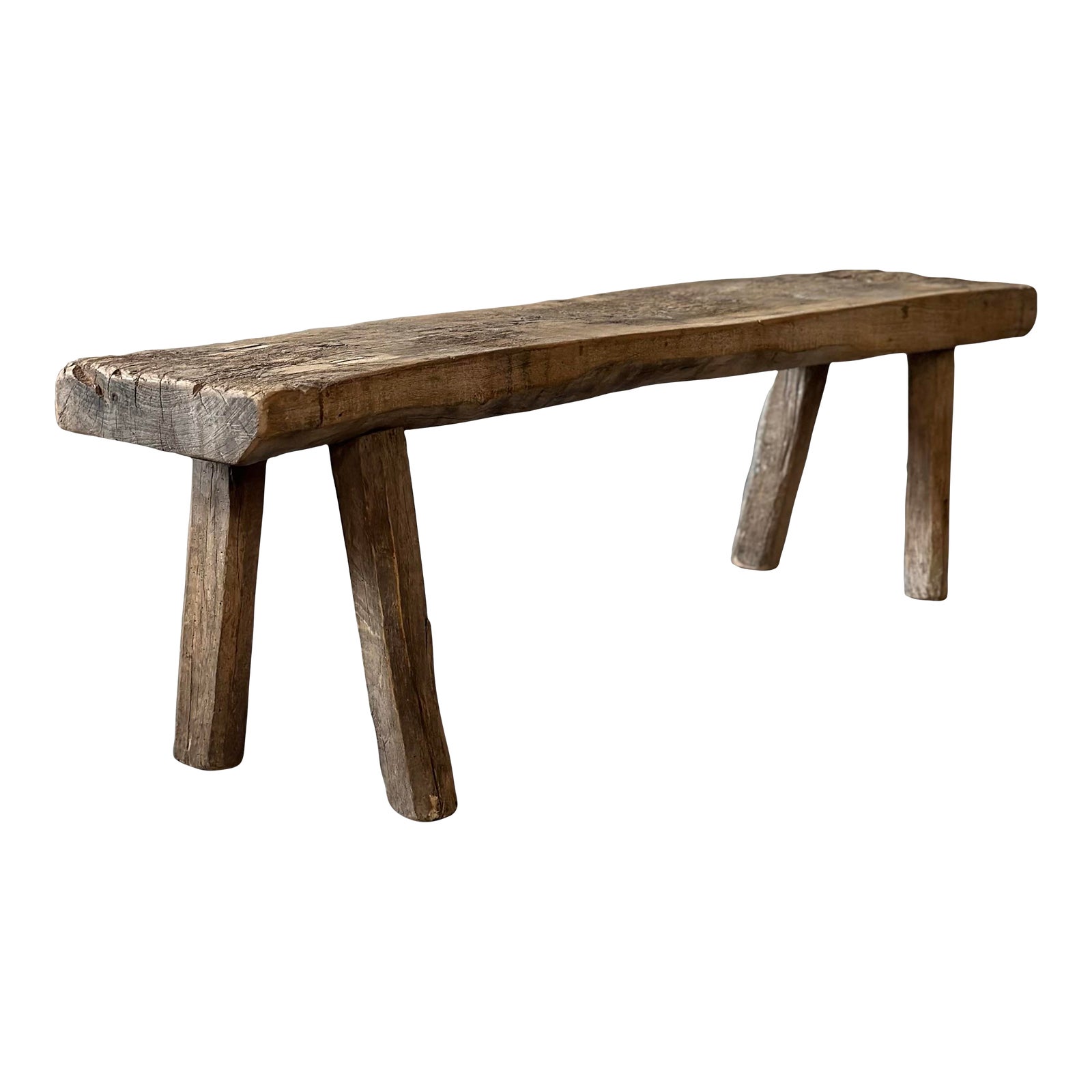 Primitive Elm Plank Wood Bench or Coffee Table | Chairish