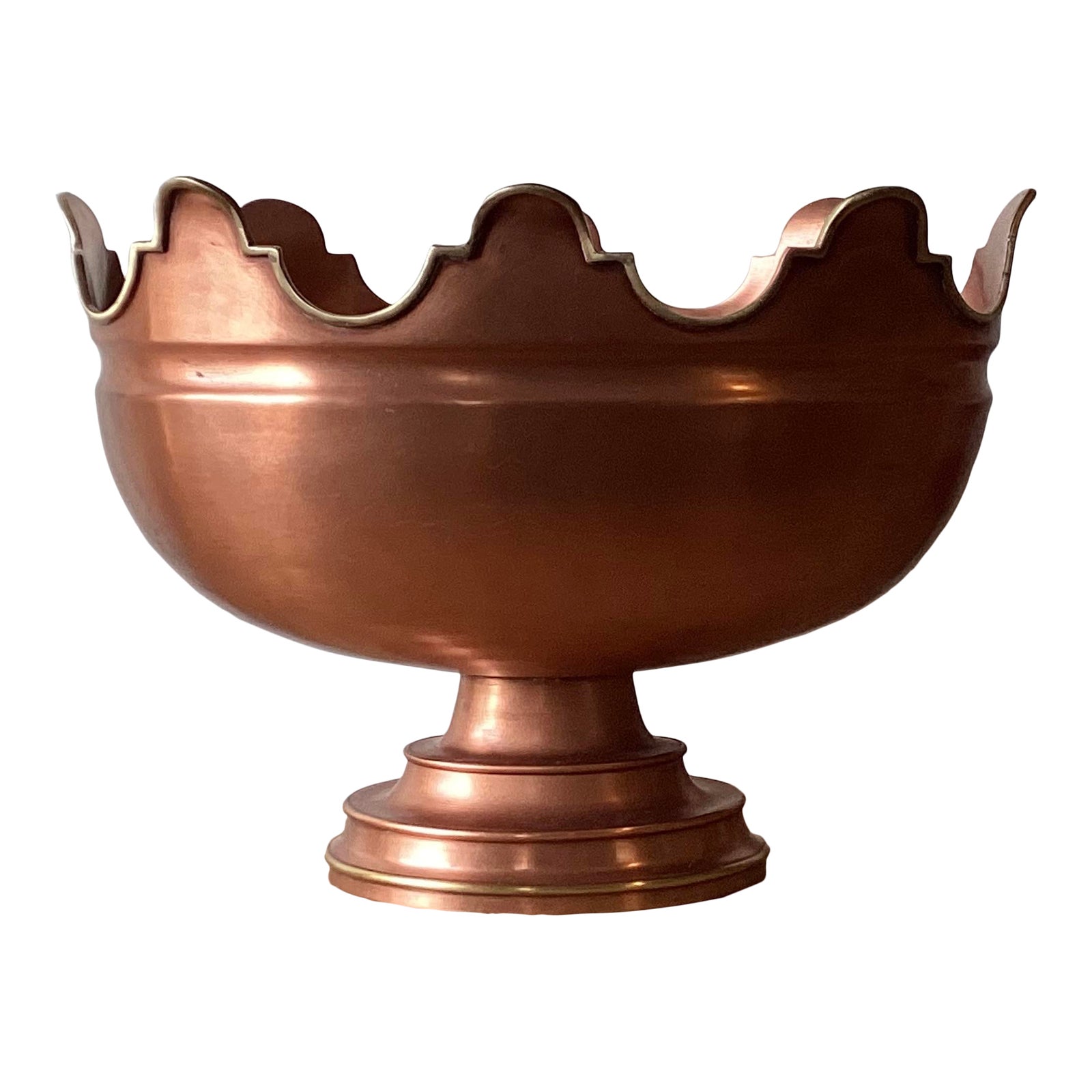 Late 20th Century Copper and Brass Extra Large Wine Champagne Bucket ...