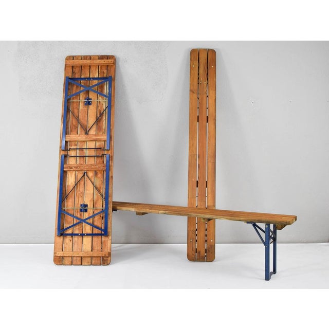 Vintage German Folding Garden or Picnic Table and Benches, 1970s, Set ...