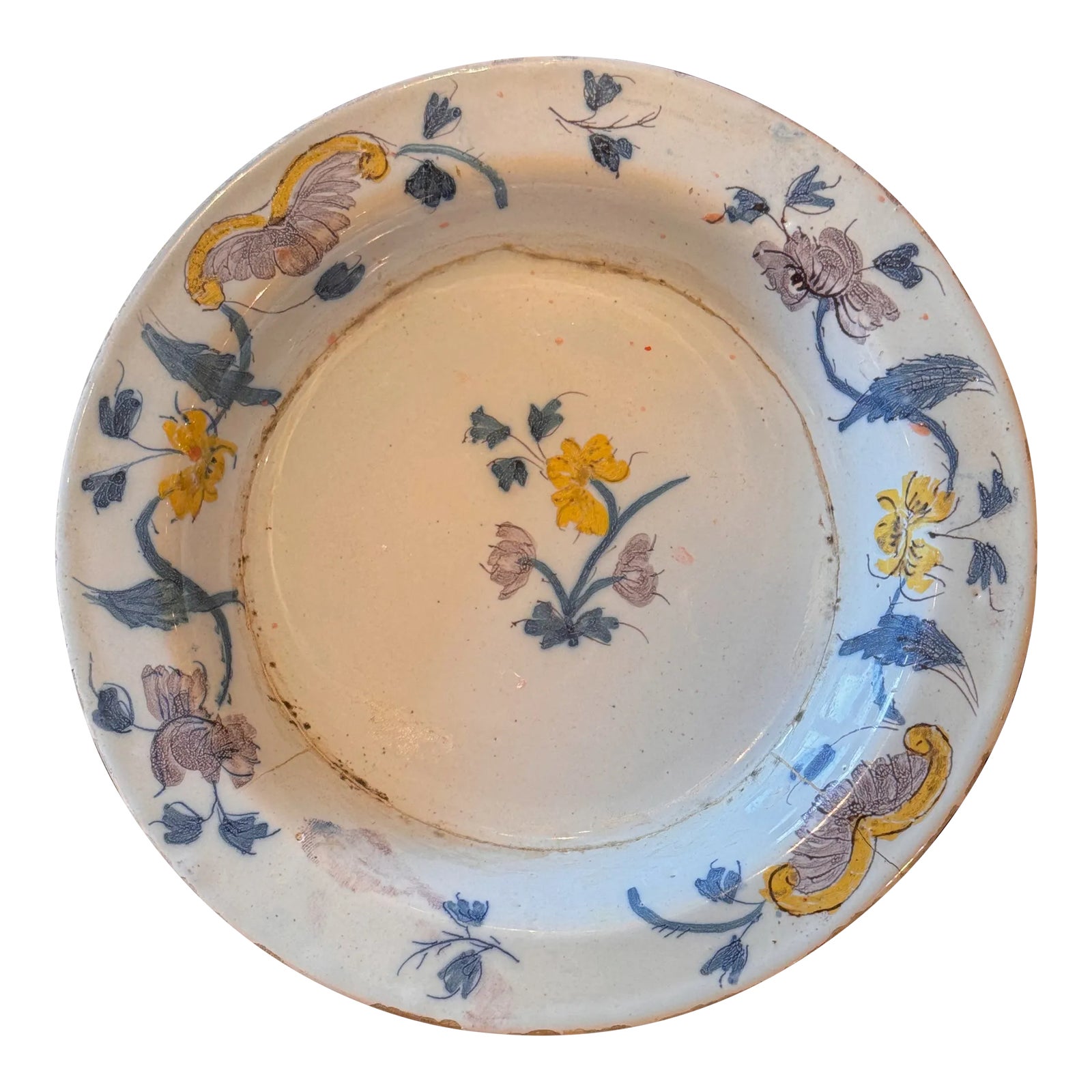 19th Century French Faience Plate | Chairish