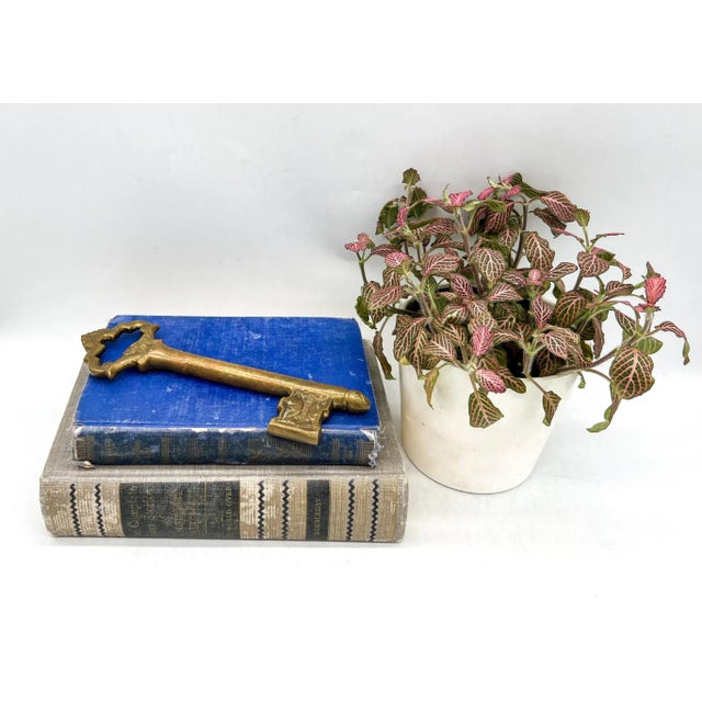 Oversized Vintage Brass Skeleton Key Desk Ornament/ Paperweight | Chairish