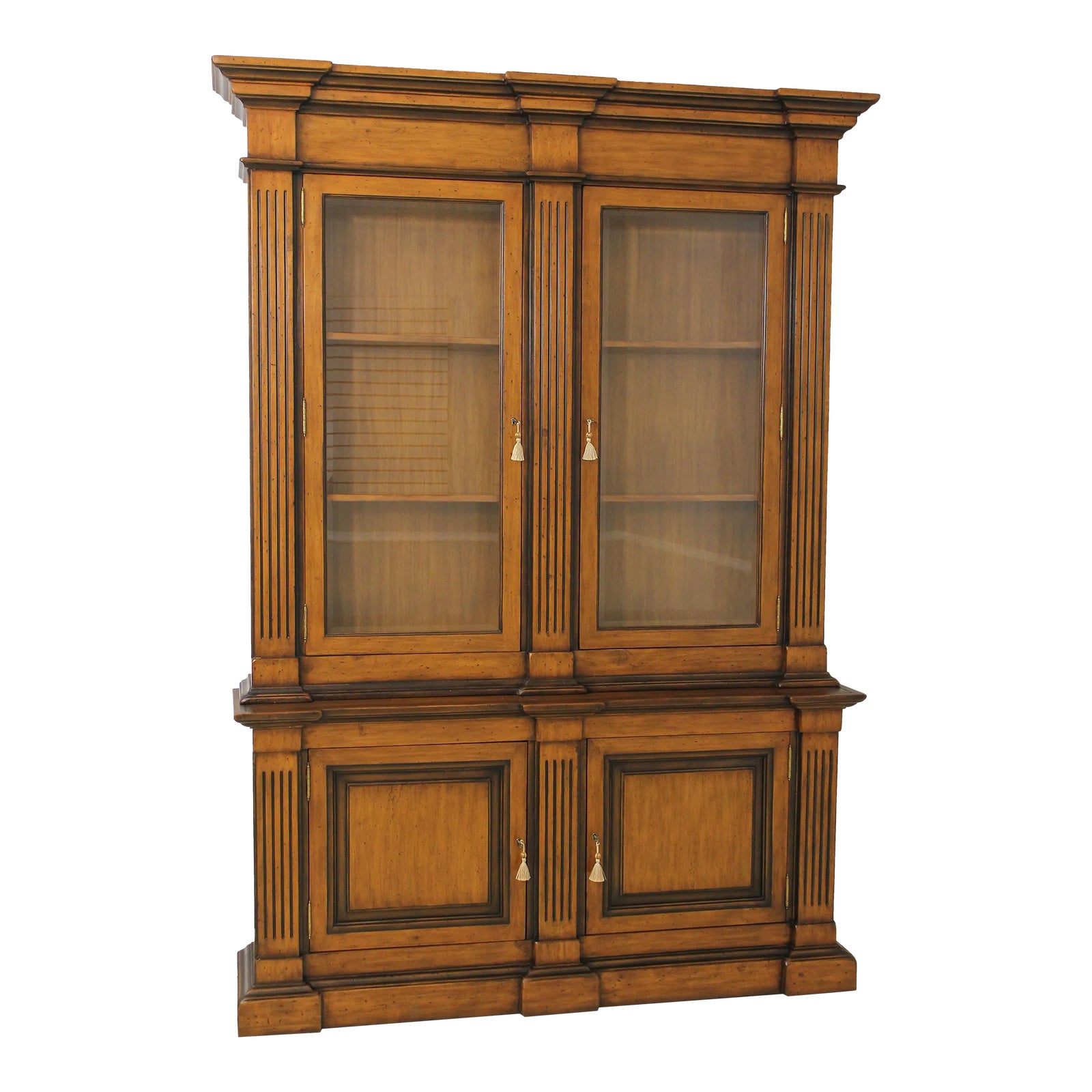 Theodore Alexander Continental Style 2 Piece Bookcase Curio Cabinet ...