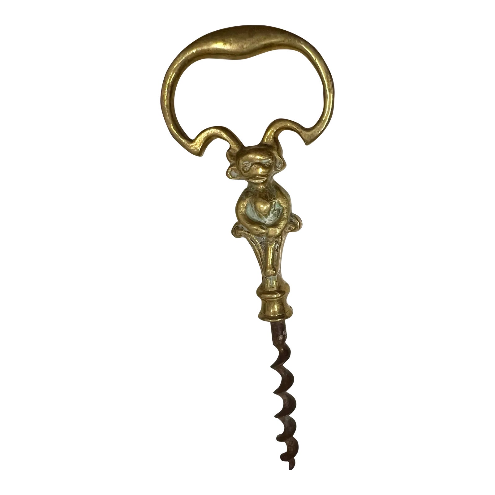 Vintage Monkey Brass Cork Screw Opener | Chairish