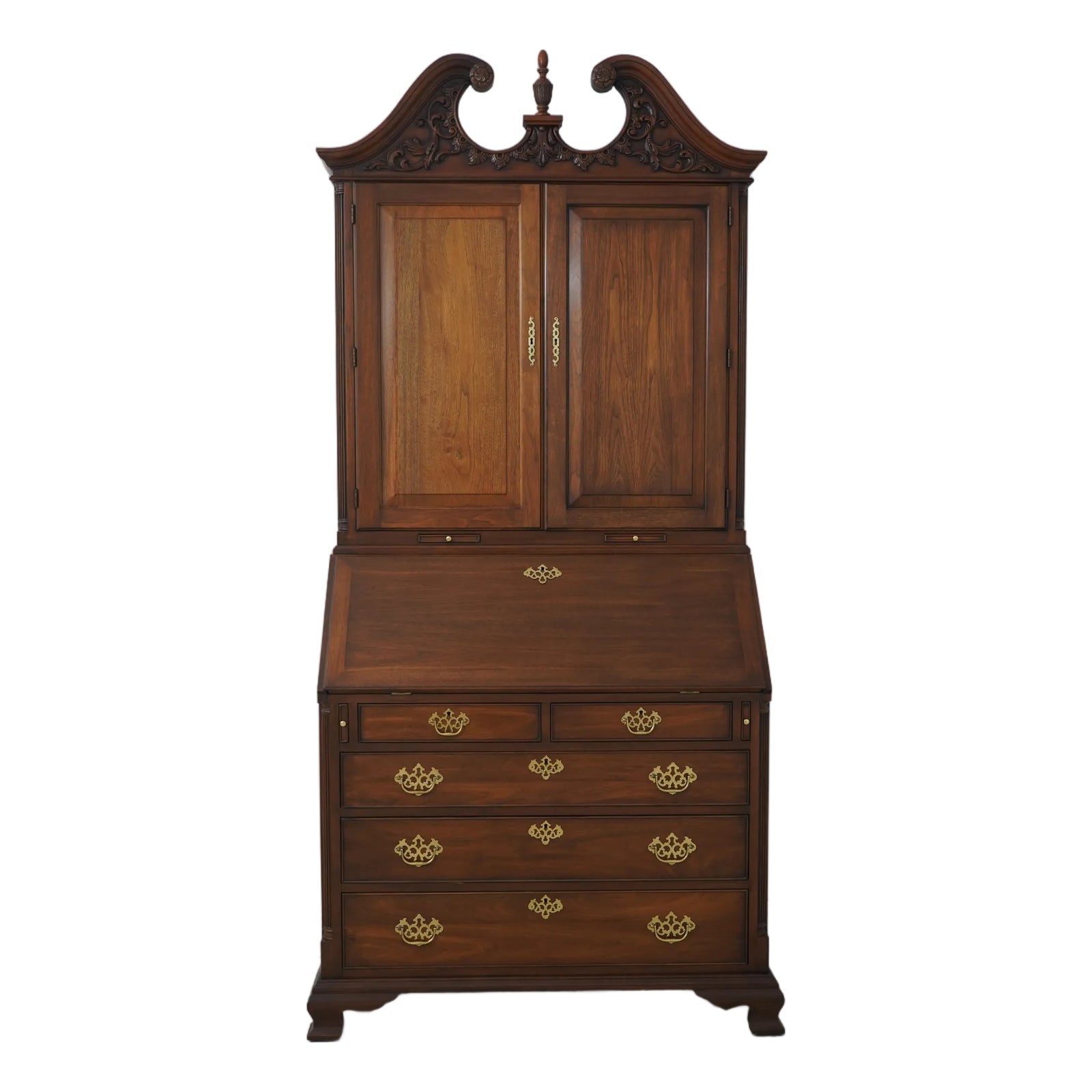 Henkel Harris Walnut 2 Piece Secretary Desk | Chairish